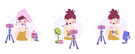 Image result for She Is Recording a Makeup Tutorial Cartoon