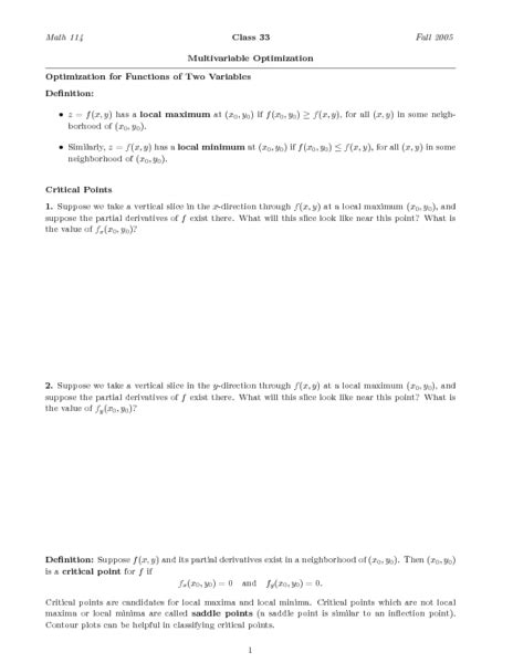 Image result for Multivariable Optimization Problem