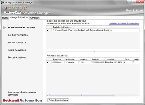 Image result for FactoryTalk Activation Type