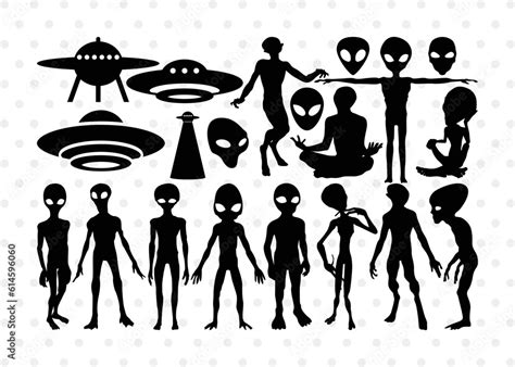 Alien Silhouette, Alien SVG, Ufo Svg, Alien Face Svg, Alien Ufo Svg ...