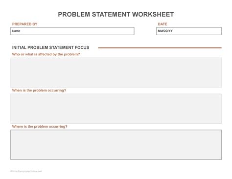 Image result for Problem Statement Template