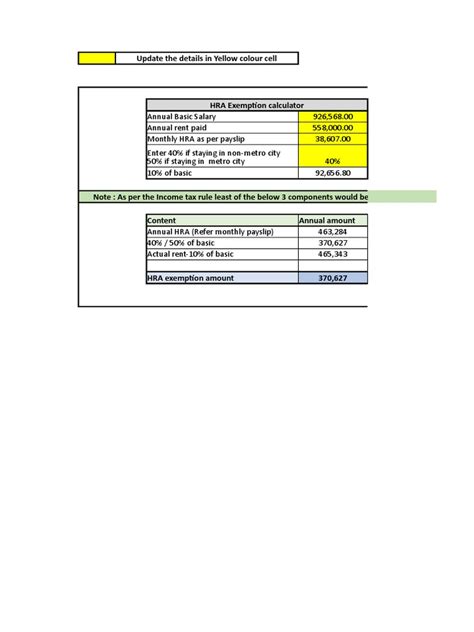 Image result for HRA Calculation Formula
