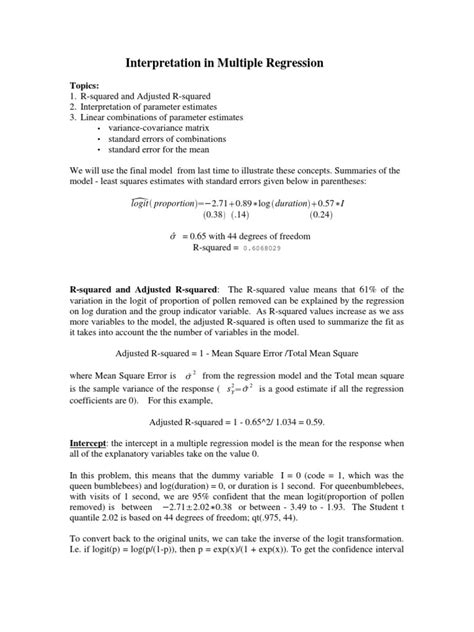 Interpretation in Multiple Regression | PDF | Coefficient Of ...