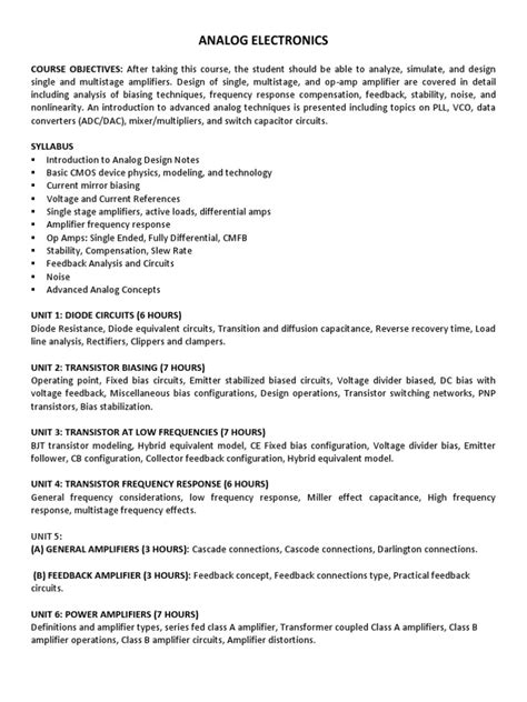 Image result for Basic Electronics Course Syllabus