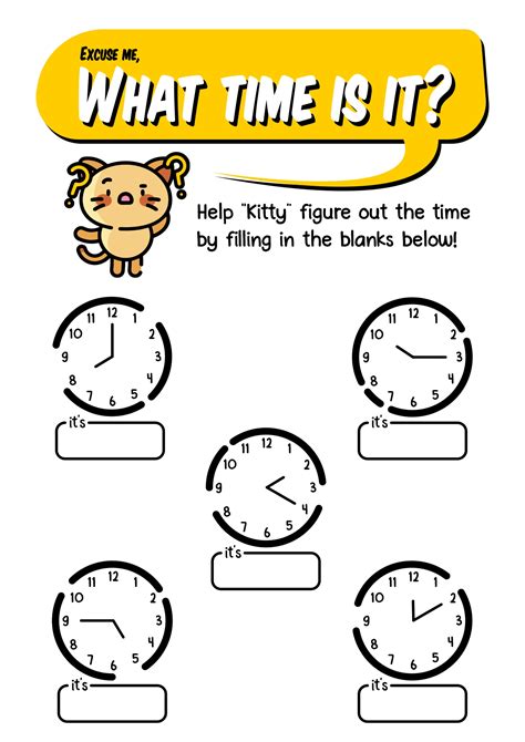 Image result for First Grade Math Telling Time Worksheets