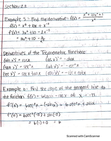 SOLUTION: Calculus derivatives examples - Studypool