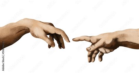 Creation Of Adam Oil Painting Stock Illustration | Adobe Stock