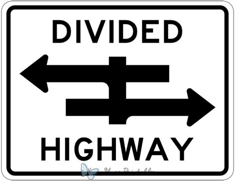 Image result for Divided Highway Sign