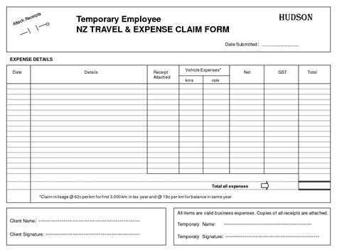 Image result for Sample Expense Claim Form
