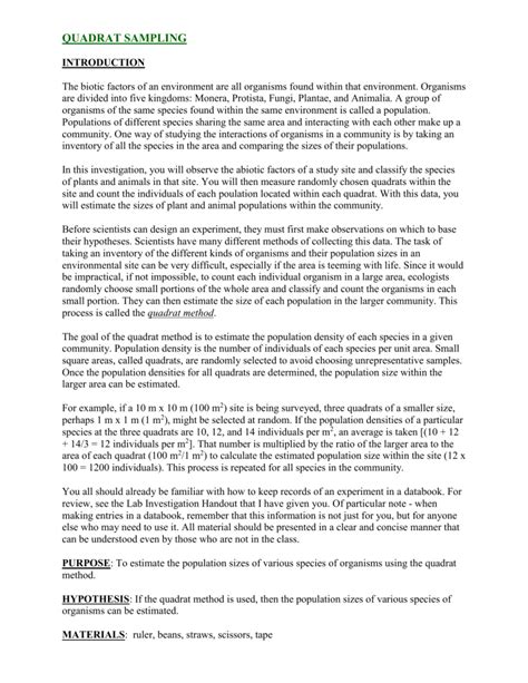 Image result for Random Quadrat Sampling Method