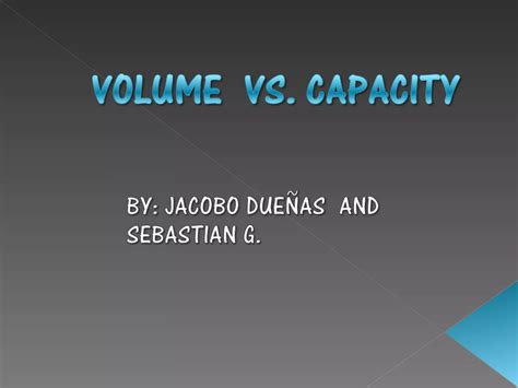 Image result for Volume Vs Capacity Explained