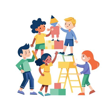 Image result for Children Building Blocks Using a Ladder