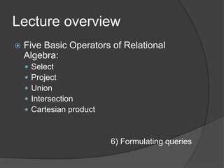 Image result for Relational Algebra Basics
