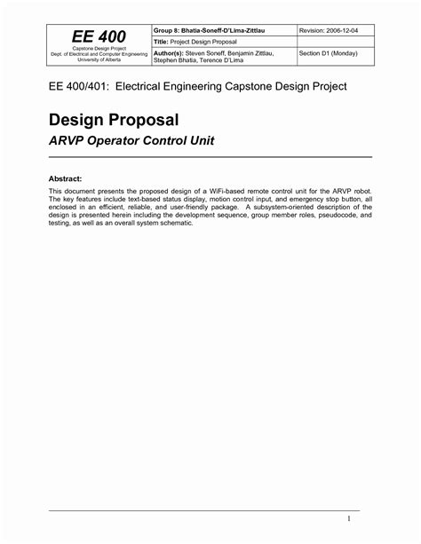 Image result for Engineering Project Proposal Example