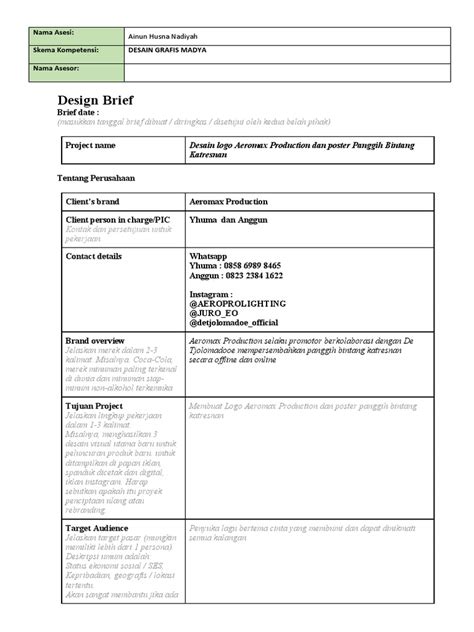 Image result for Design Brief Format