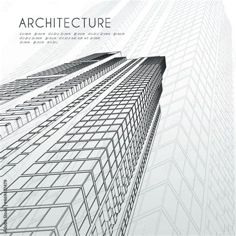 Architecture background high rise building sketch Stock Vector | Adobe ...