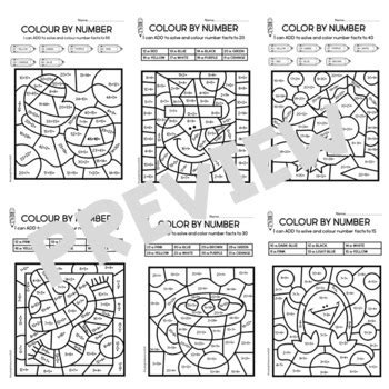 Image result for Color by Number 2 Digit Addition