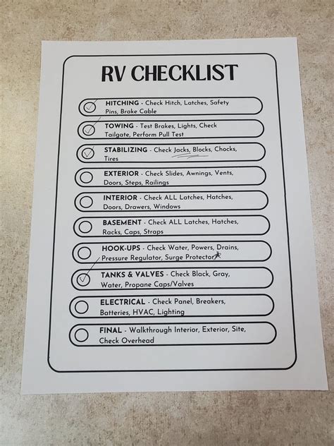 Image result for RV Checklist