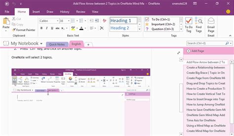 Image result for OneNote Table of Contents Page