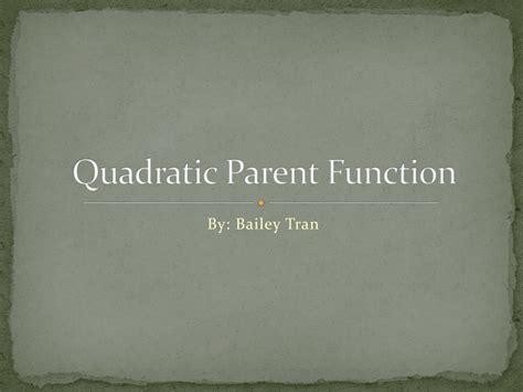 Image result for Quadratic Function Parent Function