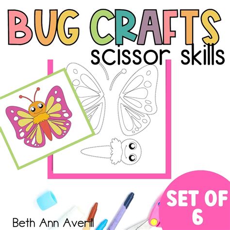 Spring Crafts Bug and Insect Paper Cutting and Pasting Activity for ...