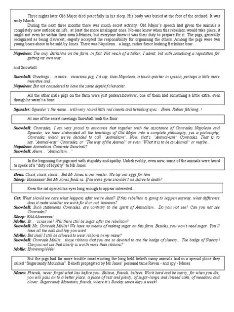 Image result for Animal Farm Script