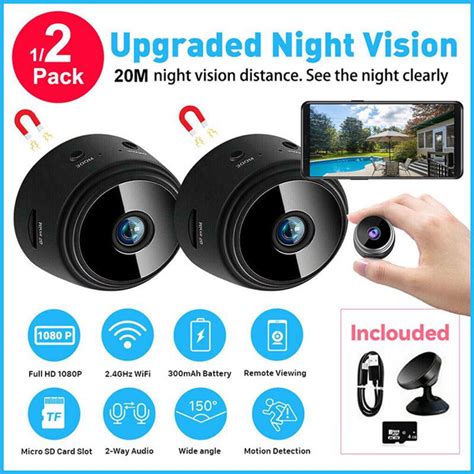Mini Wireless Hidden Spy Camera Wifi 1080p HD Motion Detection Magnetic ...