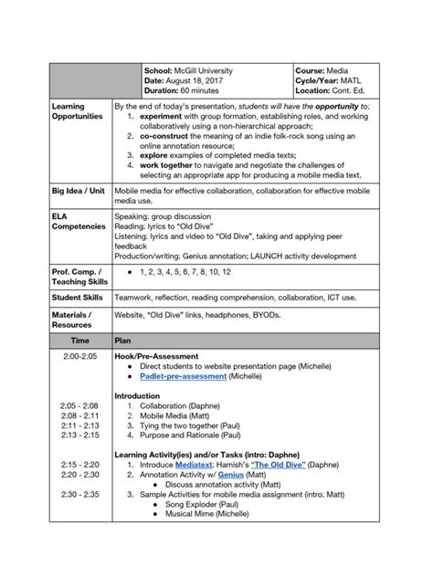 Image result for Sample Lesson Plan Presentation Video