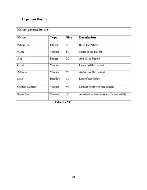 Image result for Hospital Management System Project Table Structure