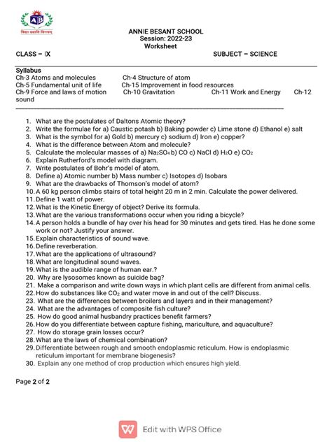 Image result for Answers Homework Sheet Week 9 Science