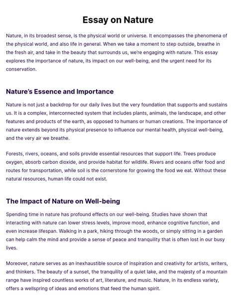 Image result for Descriptive Essay Example About Nature