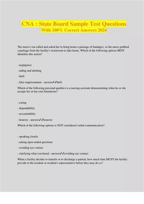 Image result for CNA Test Questions and Answers Explained