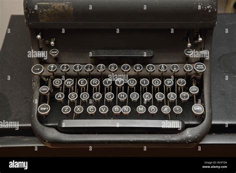 Vintage Retro Mechanical Typewriter Black Keyboard Stock Photo - Alamy