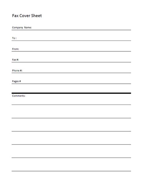Image result for Basic Blank Fax Form