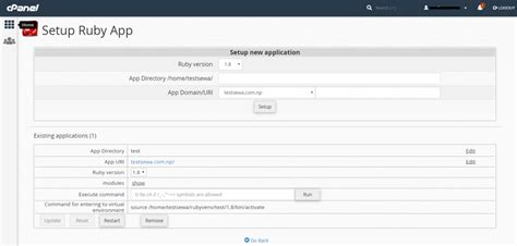 Image result for cPanel Setup Ruby App