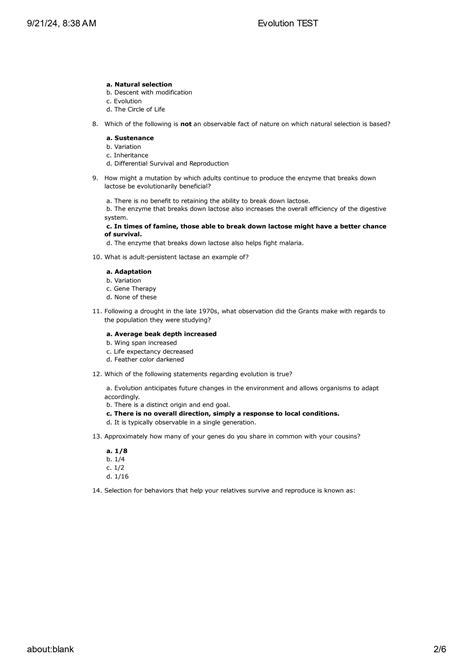 Image result for Grade 12 Life Science Evolution Test