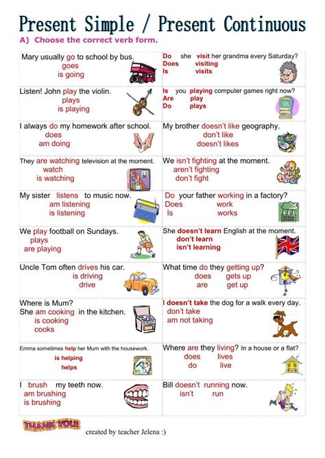Image result for Presente Simple Vs Continuo