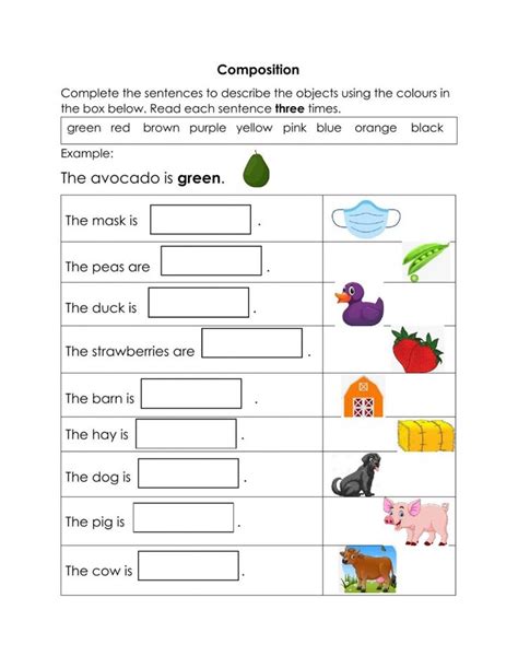 Image result for Color Adjectives Worksheet