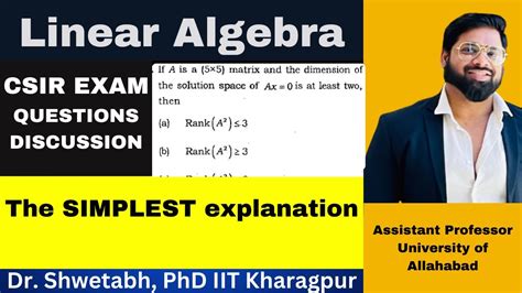 Image result for CSIR Net Linear Algebra Questions