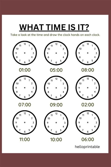 Image result for Basic Telling Time Worksheets