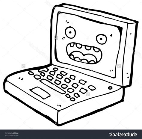 Computer Cartoon Drawing at GetDrawings | Free download