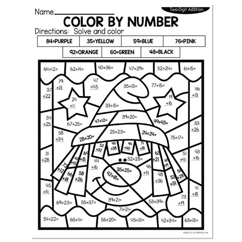 Image result for Color by Number 2 Digit Addition