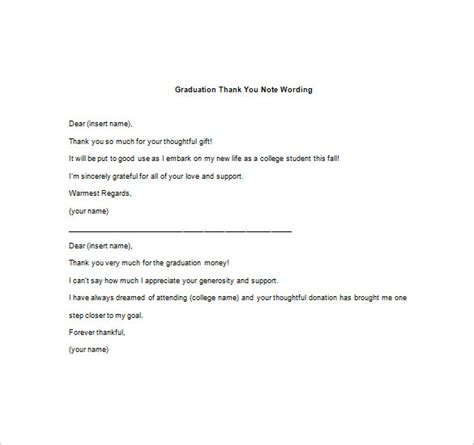 Graduation Thank You Note – 8+ Free Word, Excel, PDF Format Download