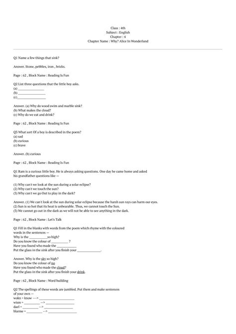 Image result for Class 4th English Question. Answer