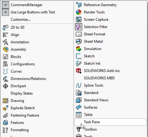 Image result for SolidWorks Task Pane
