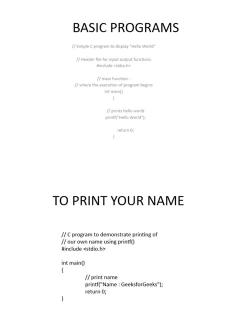 Image result for Basic Programs in C