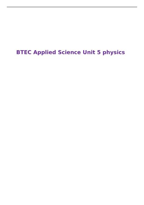Image result for BTEC Applied Science Help Physics