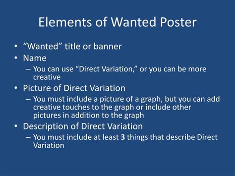 Image result for Direct Variation Wanted Poster