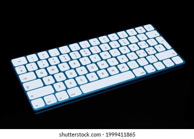 Modern Blue Aluminum Computer Keyboard Isolated Stock Illustration ...
