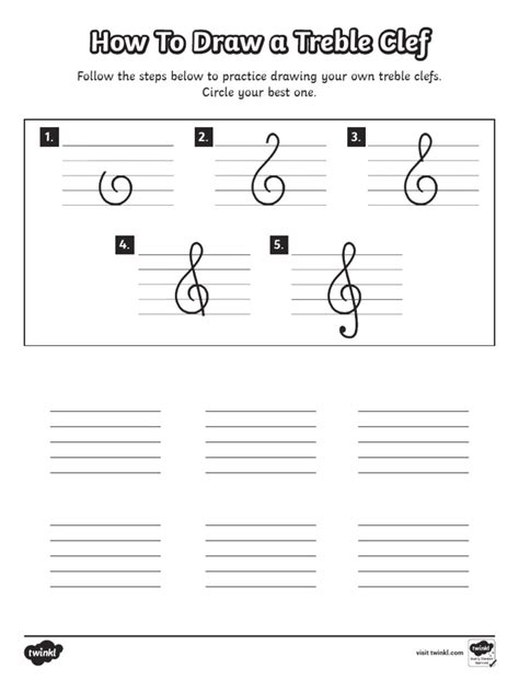 Image result for How to Draw a Treble Clef